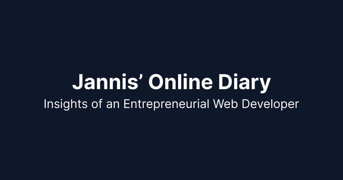 Insights of an Entrepreneurial Web Developer by Jannis Fedoruk-Betschki