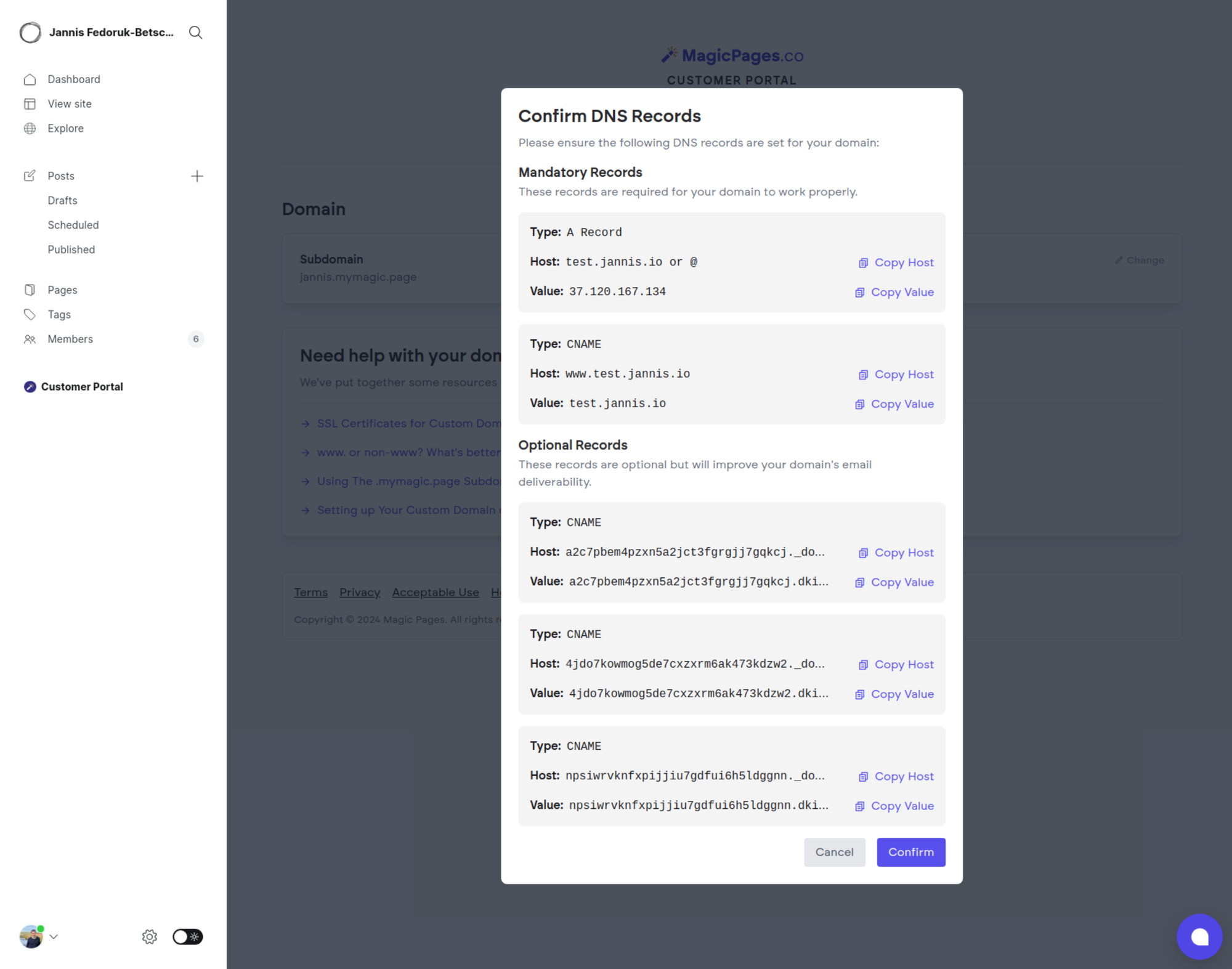 Setting up Your Custom Domain on Magic Pages